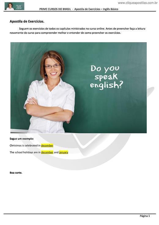 Clique Apostilas - Apostilas de Inglês